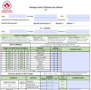 Feuilles d’évaluation habiletés (français) – Catalogue de fournitures